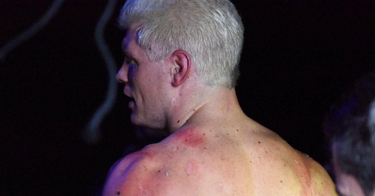 Video: Cody Rhodes suplexes Andrade El Idolo through a flaming table ...