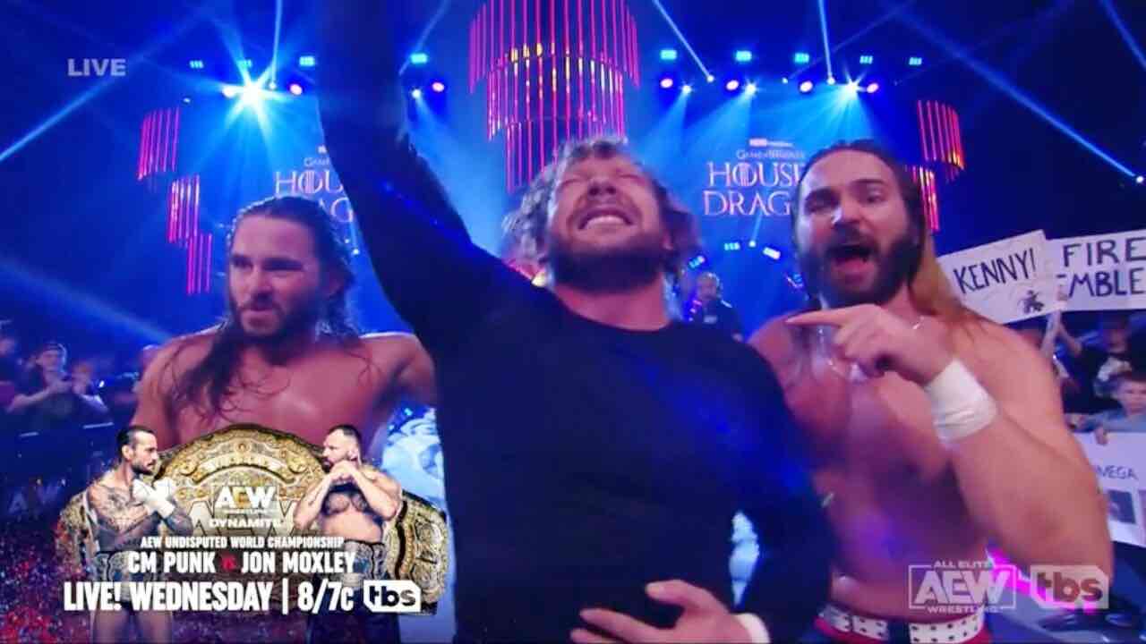 Kenny Omega returns on AEW Dynamite, advances in the Trios Tag Title Tournament with the Young ...