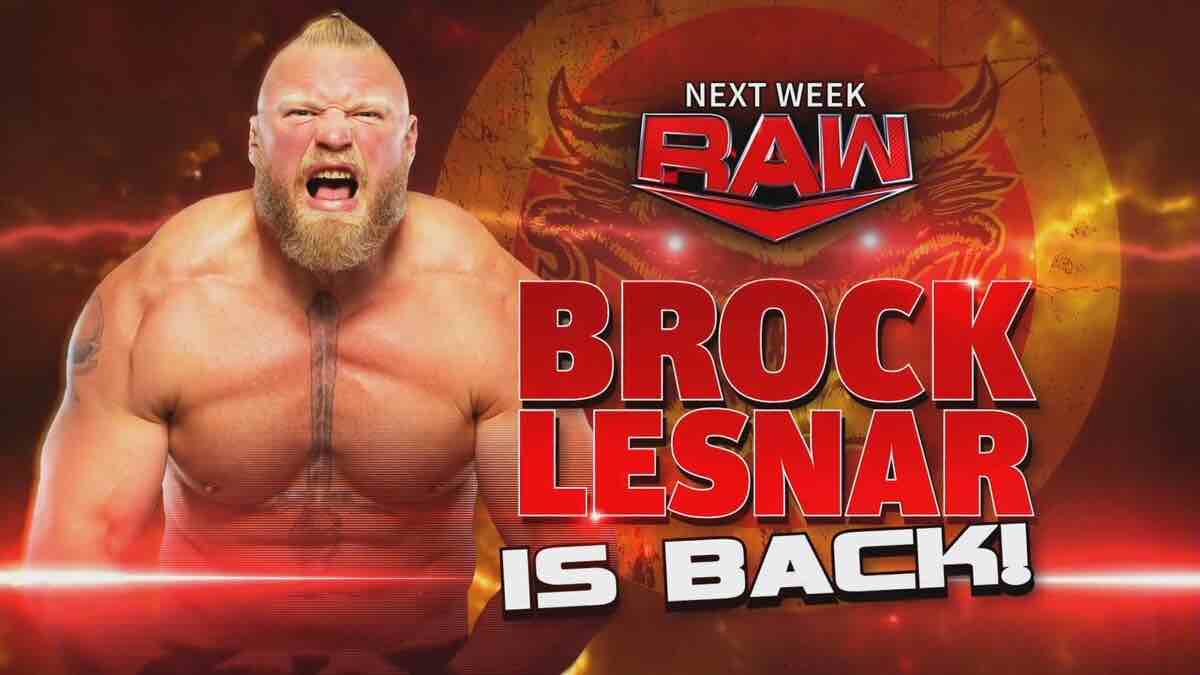 Brock Lesnar returns to WWE Raw next week - WWE News, WWE Results, AEW ...