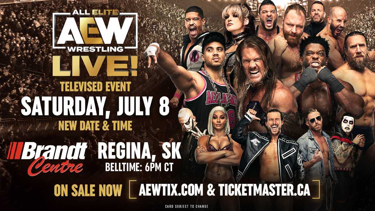 AEW reschedules debut house show in Regina, Saskatchewan to a Saturday ...