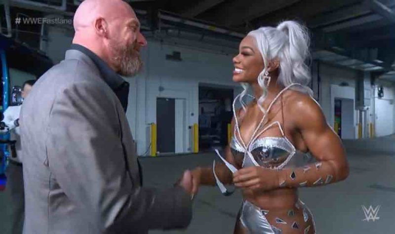 Video: Jade Cargill arrives at WWE Fastlane, is greeted by Triple H - WWE News, WWE Results, AEW ...