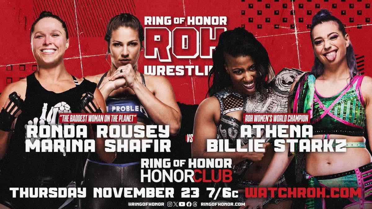 Ronda Rousey announced for 11/23 episode of ROH TV - WWE News, WWE ...