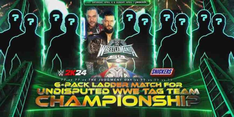 Undisputed WWE Tag Team Titles being defended in a 6-Pack Ladder Match ...