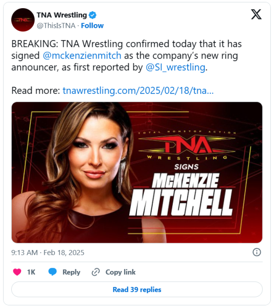 TNA officially signs former NXT interviewer as new ring announcer - WWE ...