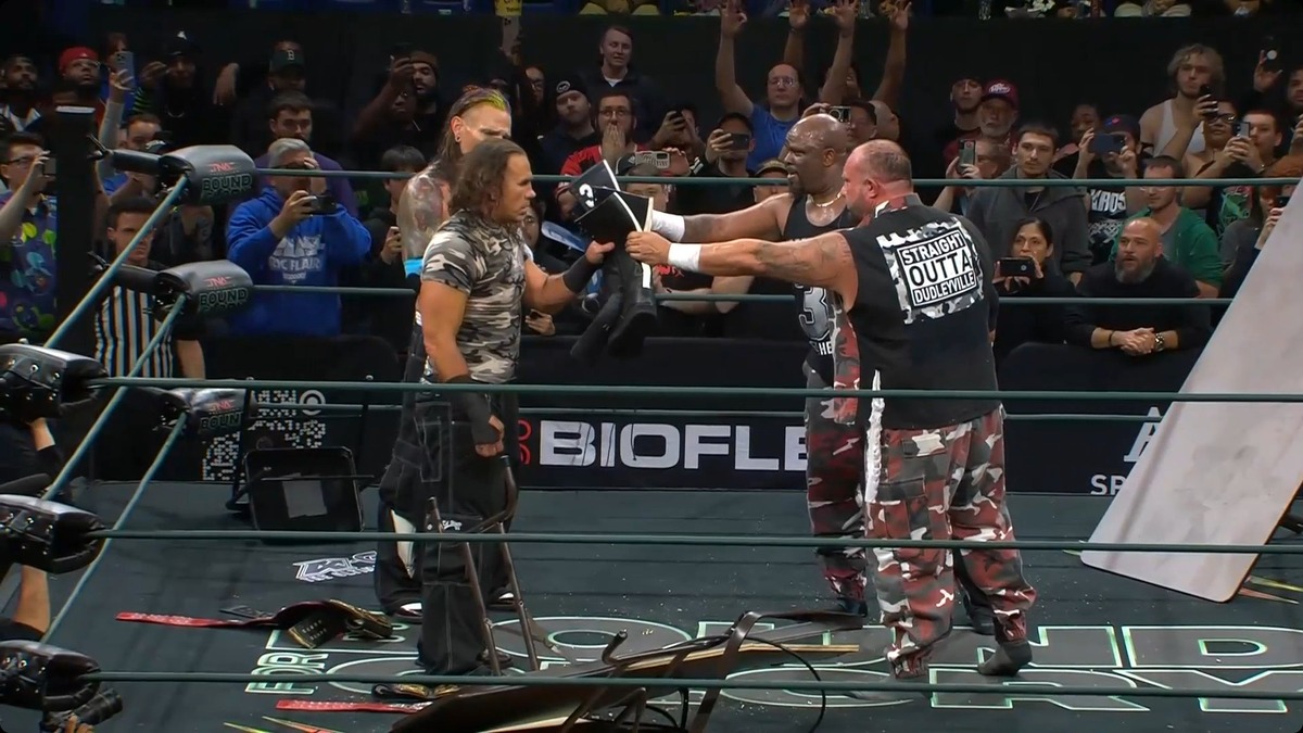 The Dudleys hand over their boots to the Hardys at TNA Bound For Glory - WWE News, WWE Results ...