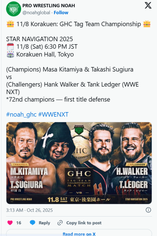 NXT Tag Team to challenge for the Pro Wrestling NOAH GHC Tag Team Titles - WWE News, WWE Results ...