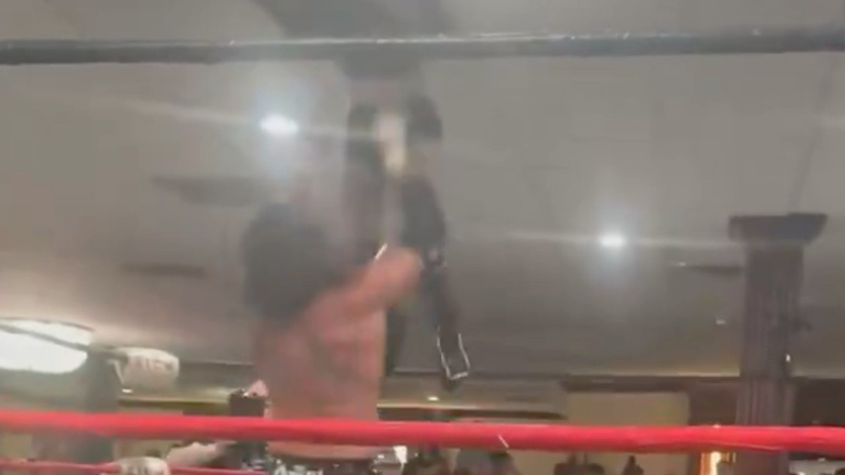 Former WWE talent sends opponent through ceiling at independent event ...