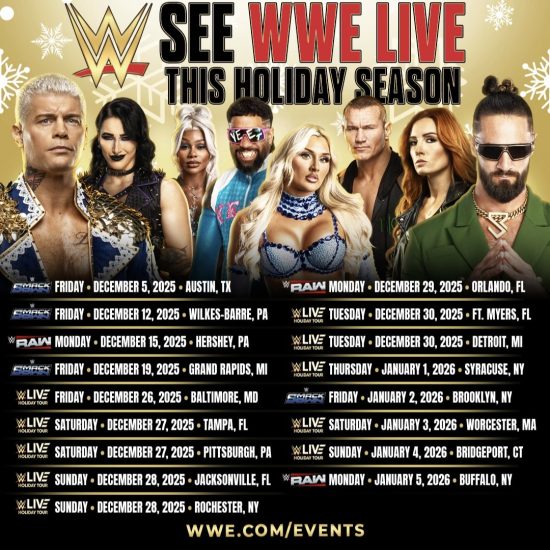 Pre-sale code for tickets and schedule released for WWE Live Holiday ...
