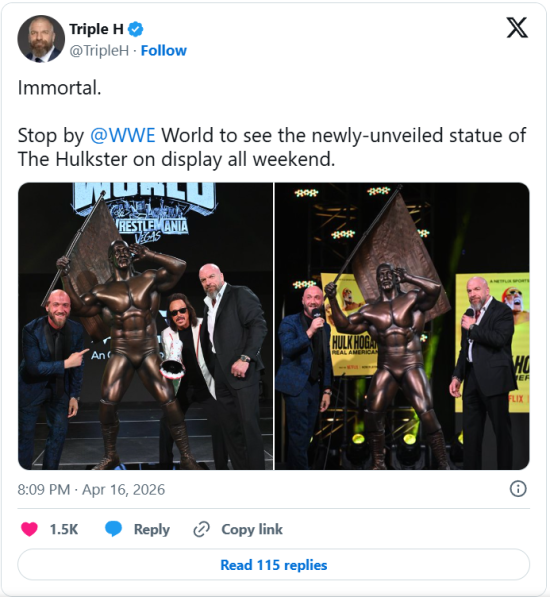 Hulk Hogan statue unveiled at WWE World on Thursday - WWE News, WWE ...